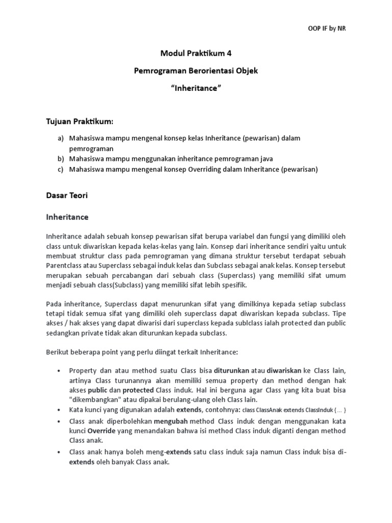 Modul Praktikum 4 OOP-IF | PDF | Karier & Perkembangan