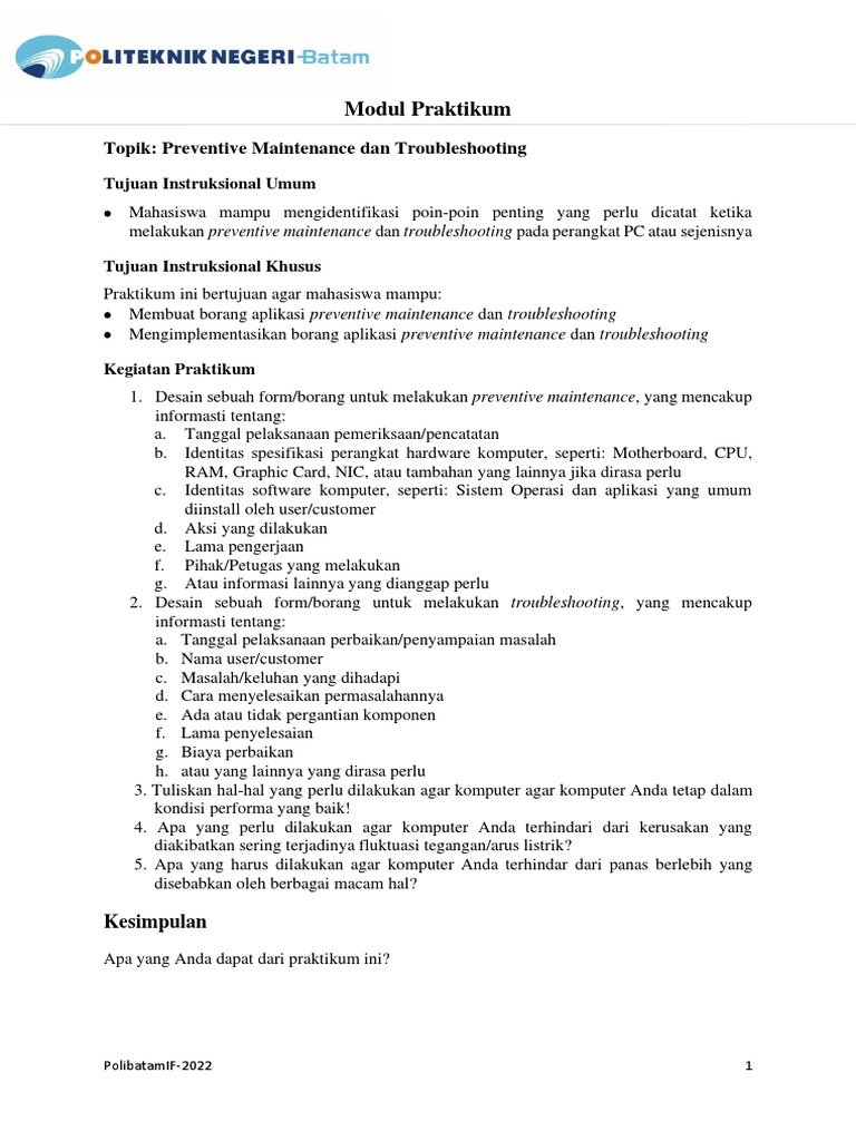 MP4 Preventive Maintenance Dan Troubleshooting | PDF | Komputer