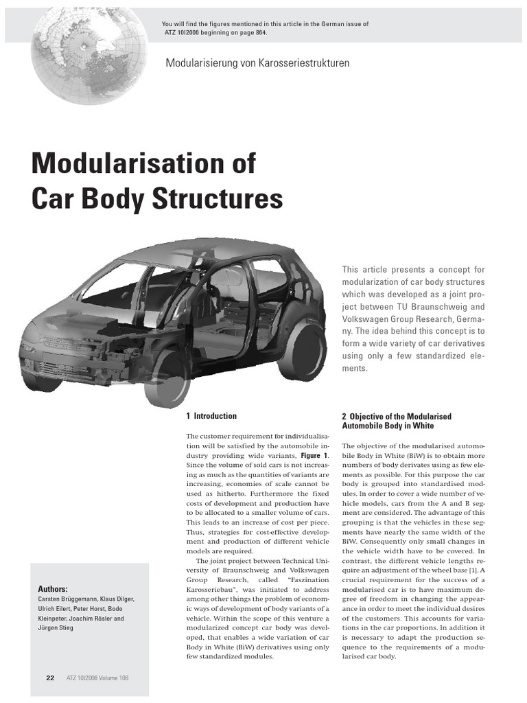 Modularisation of Car Body Structures PDF | PDF | Modular Programming | Car