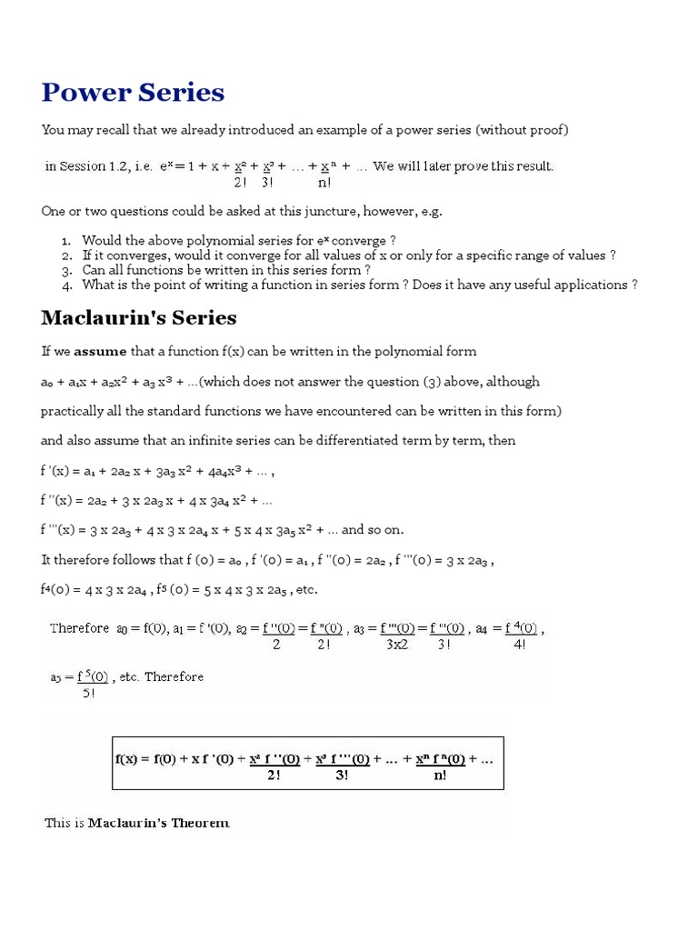 Unit2 PDF | PDF | Power Series | Analysis