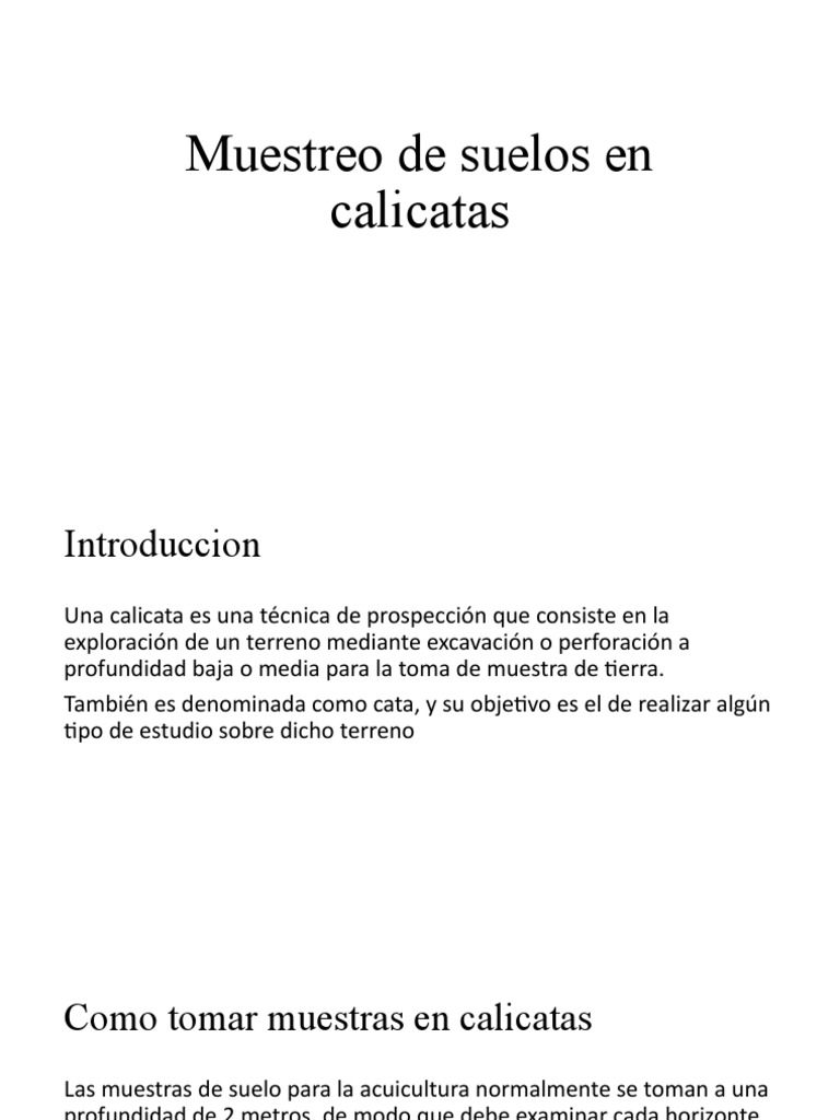 Calicatas | PDF | Suelo | Agua subterránea