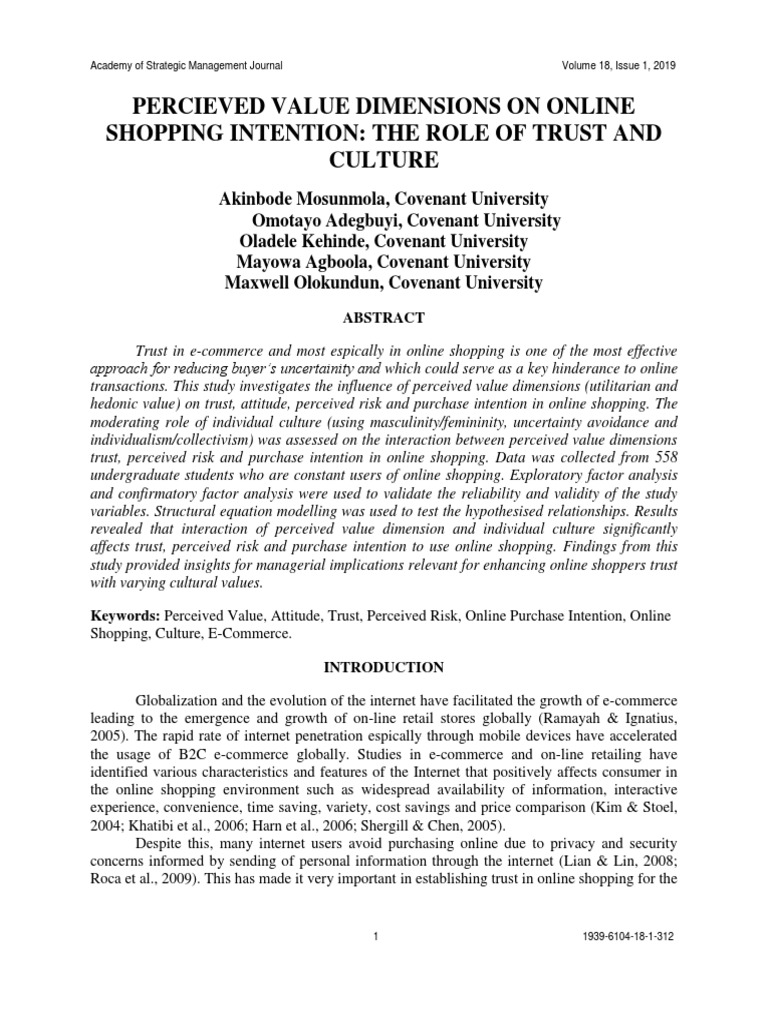 Online Shopping Trust & Culture | PDF