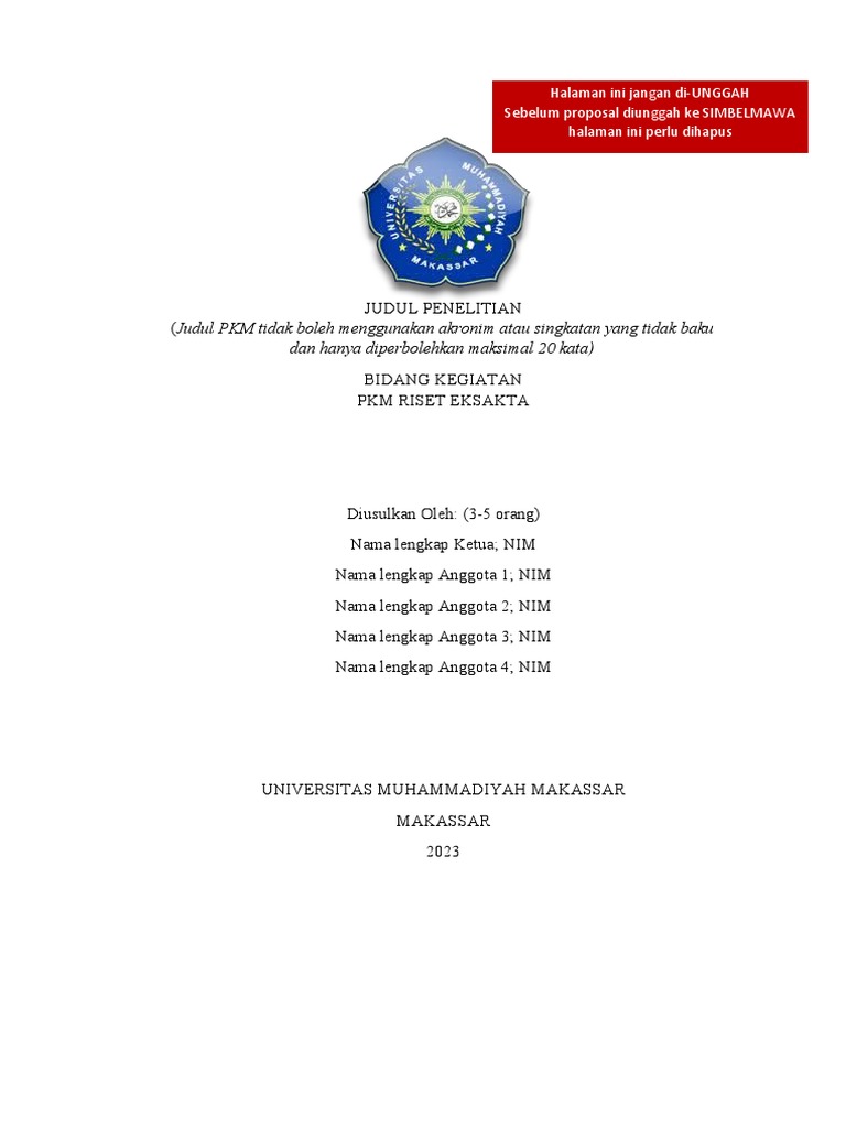 Panduan Proposal PKM Riset Eksakta | PDF