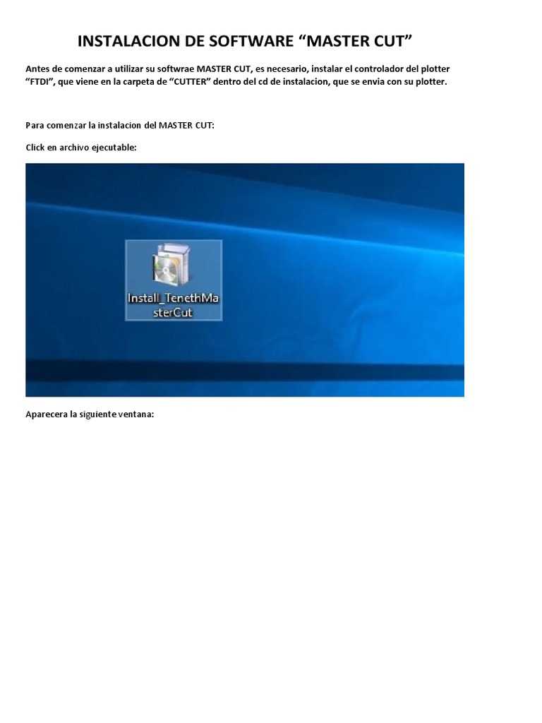 INSTALACION DE SOFTWARE Teneth Master Cut | PDF