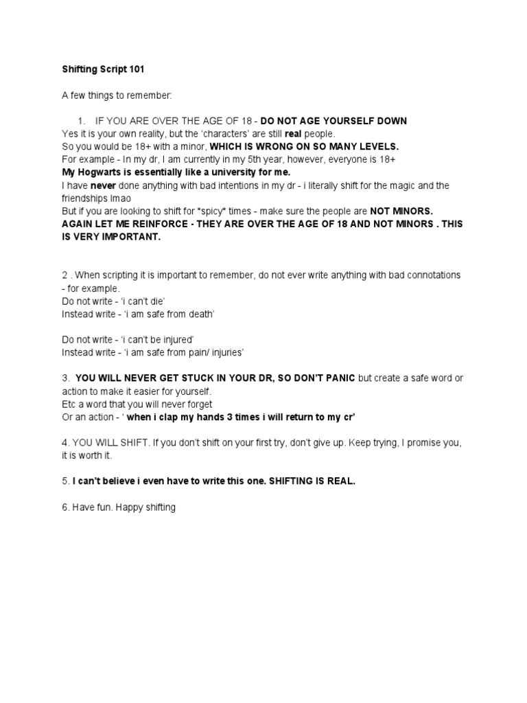 Shifting Script 101 | PDF | Harry Potter Shifting Script 101 | PDF | Harry Potter