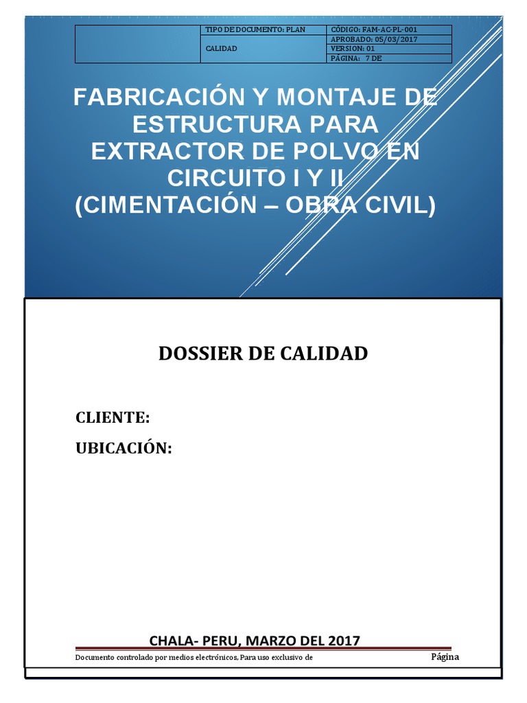 Dossier de Calidad Obra Civil | PDF