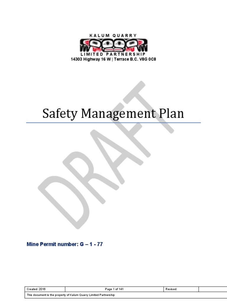 KQLP Safety Management Plan Draft Web2 | PDF | Occupational Safety And ...