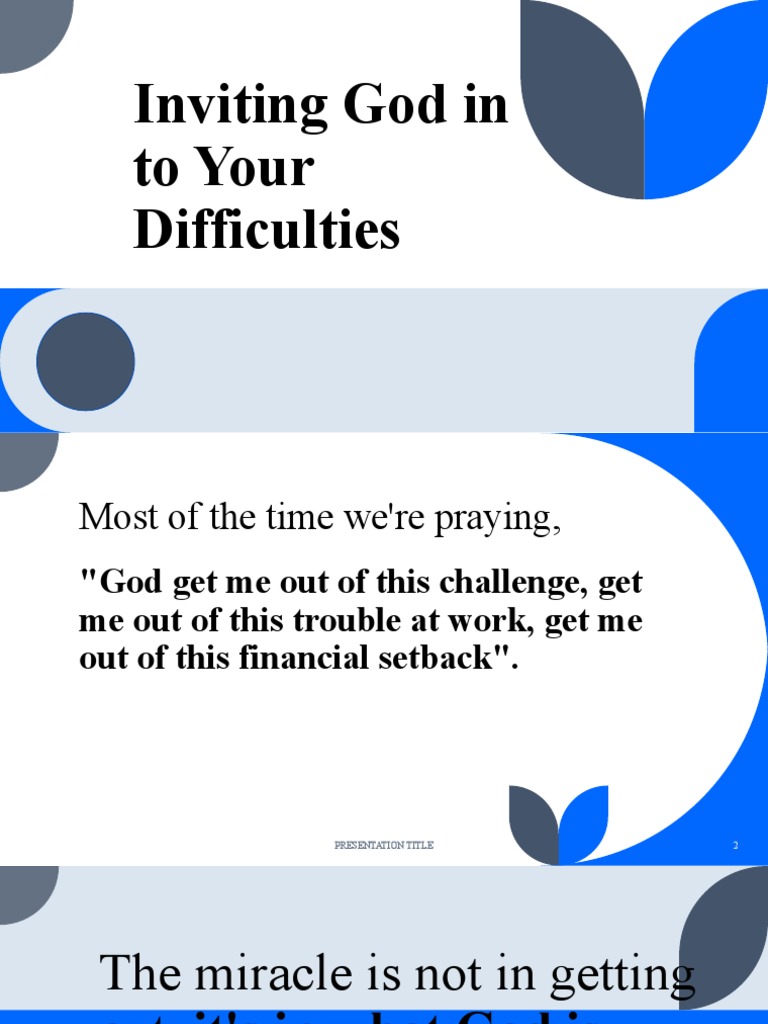 Inviting God Into Your Difficulties | PDF | Torah | Religious Texts