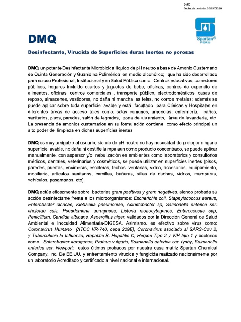 DMQ - Ficha Técnica (Nueva) | PDF