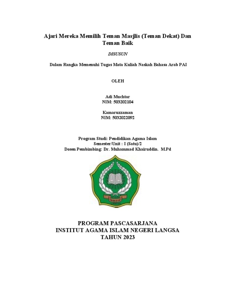 Makalah B Arab Kelompok 10 | PDF