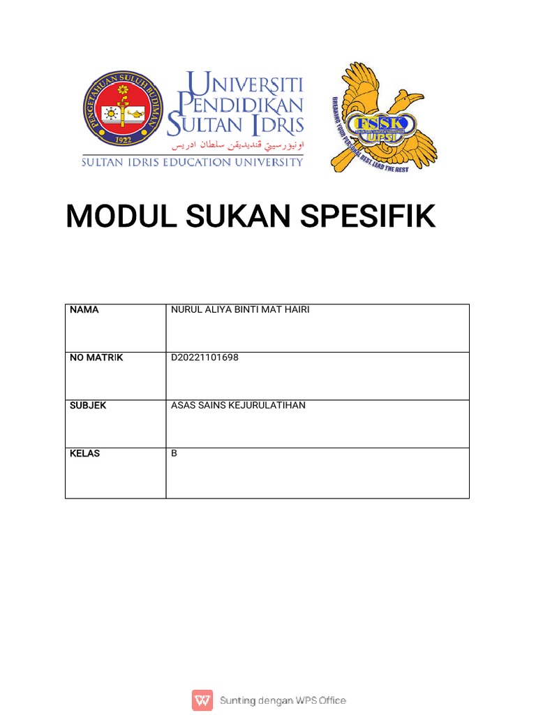 Modul Sukan Spesifik Pdf Pdf