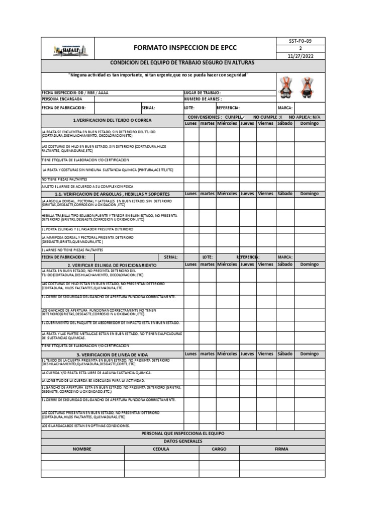 Formato de Inspeccion Epcc 2 | PDF | Química