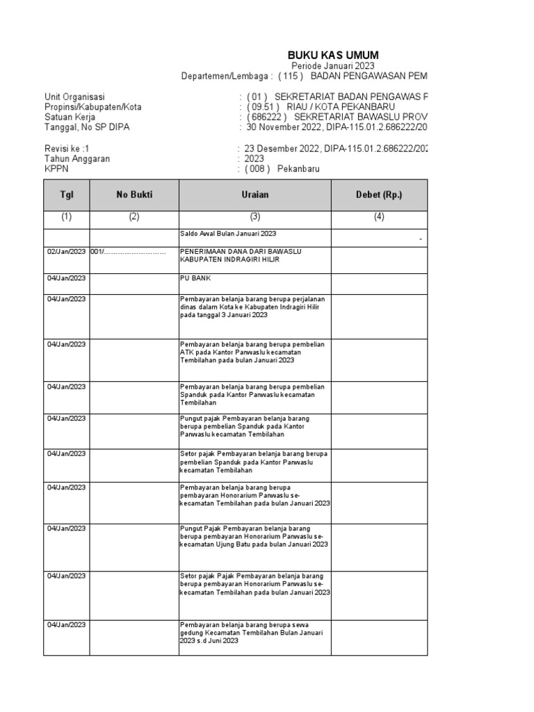 Contoh Buku - Kas - Umum | PDF