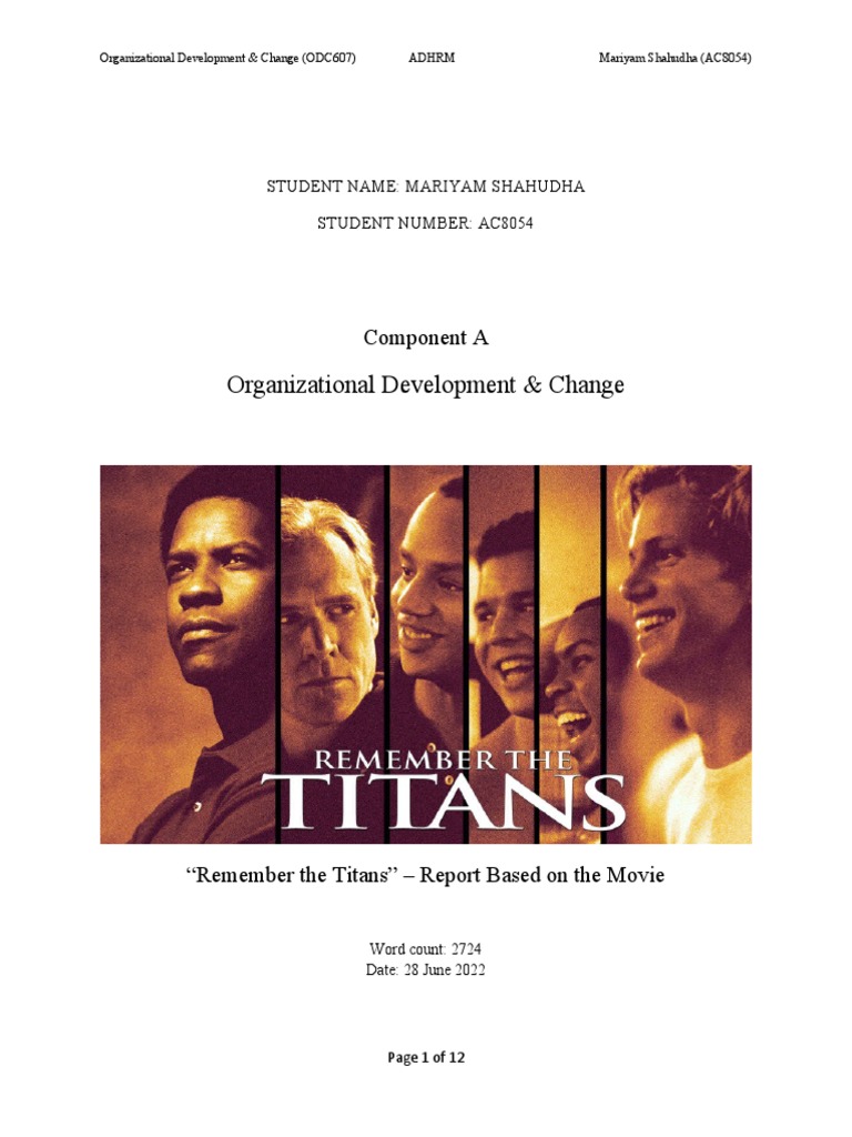 Remember the Titans | PDF | Organization Development