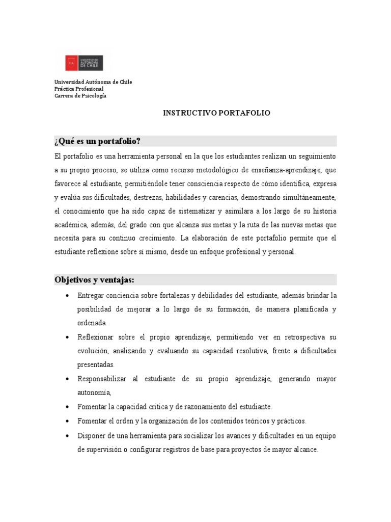 Er3 Instructivo Portafolio de Habilidades 2023 | PDF | Evaluación ...