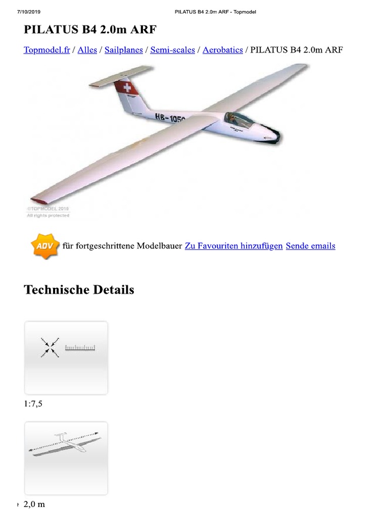 PILATUS B4 2m With Electro Motor | PDF
