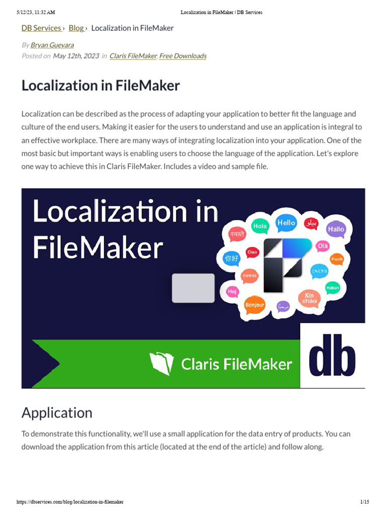 Localization in FileMaker - DB Services | PDF | File Maker | Information Technology