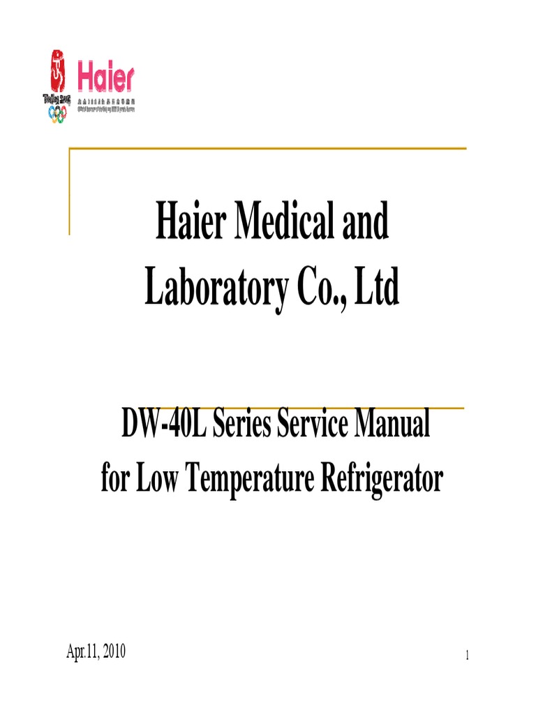 Haier Medical and LB T C LTD Laboratory Co., LTD: DW-40L Series Service ...