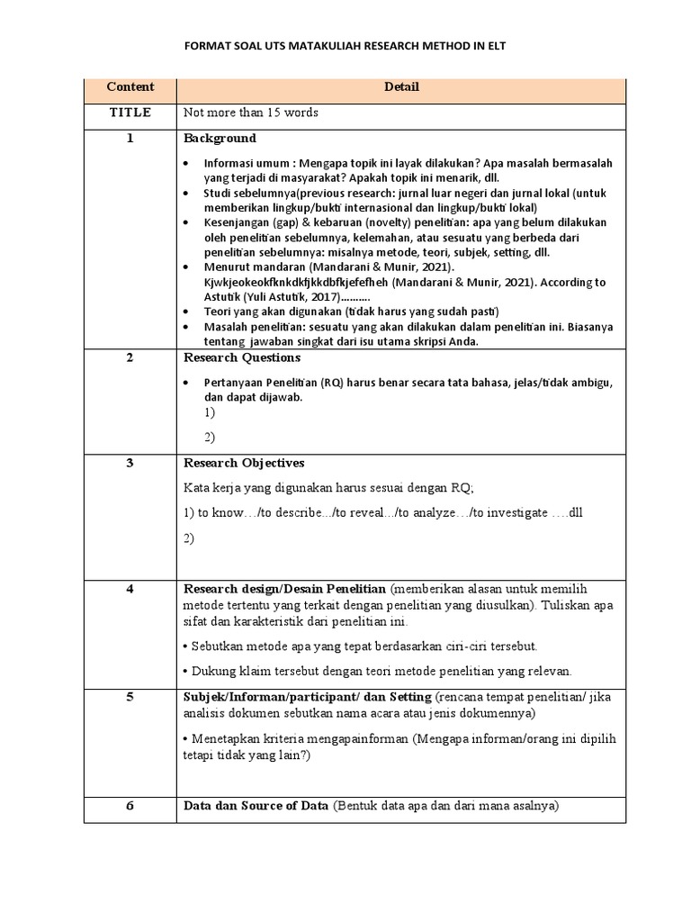 Format Soal Uts | PDF