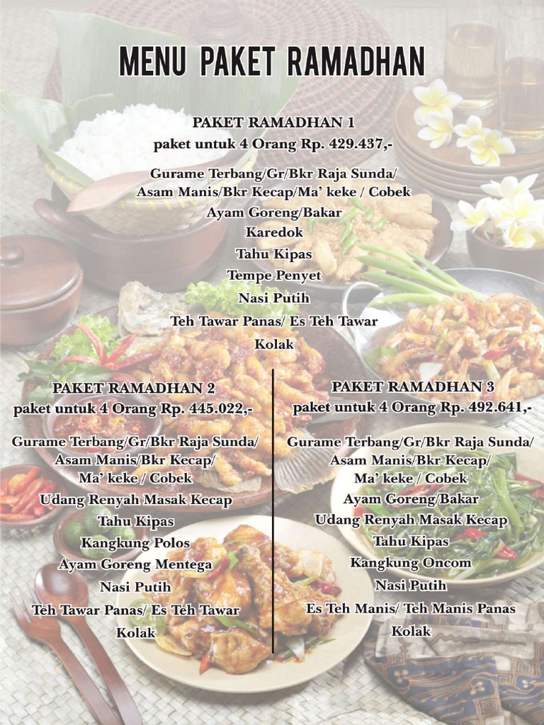 Paket Ramadhan Raja Sunda Bekasi Tahun 2023 1 | PDF