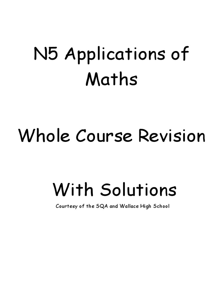 N5 Applications of Maths With Solutions 4 PDF | PDF | Linear ...
