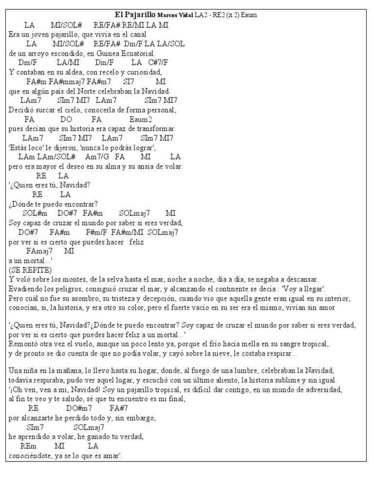 El Pajarillo Marcos Vidal | PDF