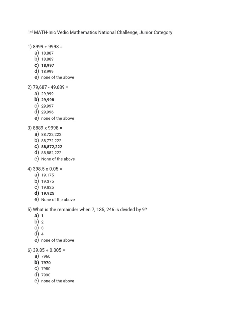 1st MATH-Inic Juniors | PDF | Speed | Elementary Mathematics