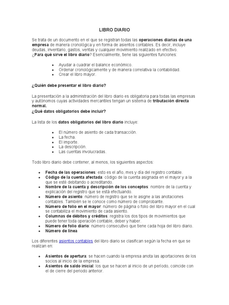 Libro Diario | PDF | Contabilidad | Negocios económicos