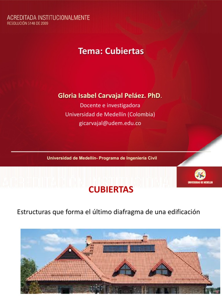 Clase 15. CUBIERTAS PDF | PDF | Hormigón | Techo