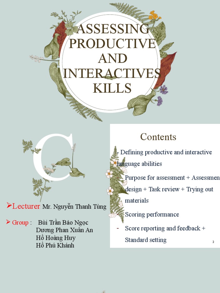 Assessing Productive Language Skills | PDF | Linguistics | Cognitive ...