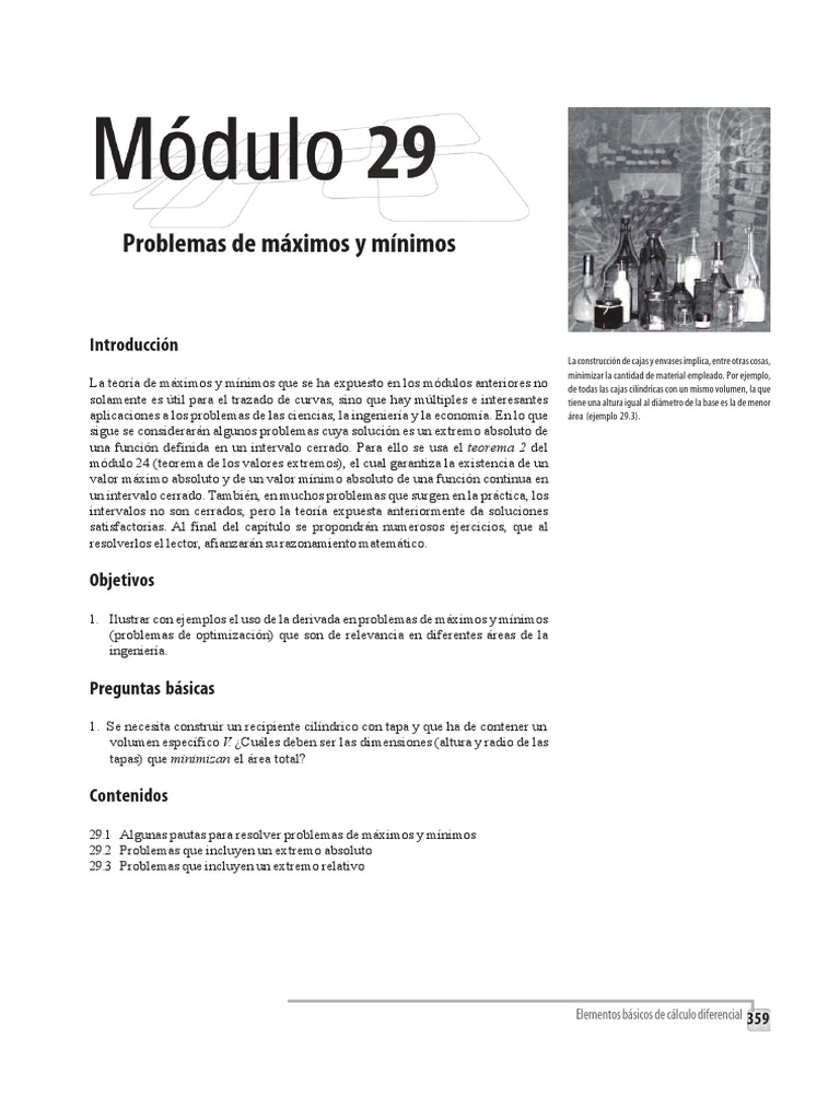 Modulo 29 de Calculo Diferencial PDF | PDF | Optimización Matemática ...