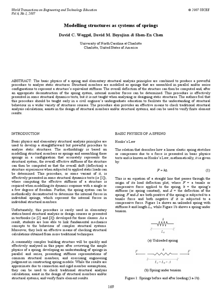 Analyzing Static Structures with Springs | PDF | Structural Analysis | Continuum Mechanics