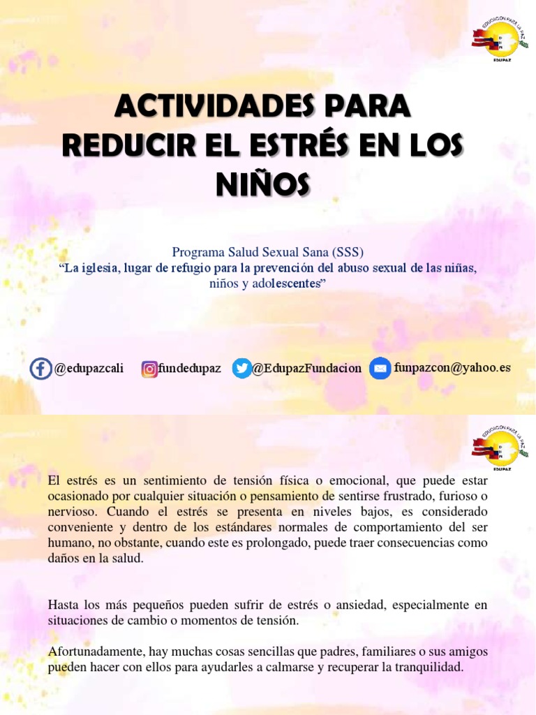 Actividades para Reducir El Estres PDF | PDF | Estrés (biología) | Las ...