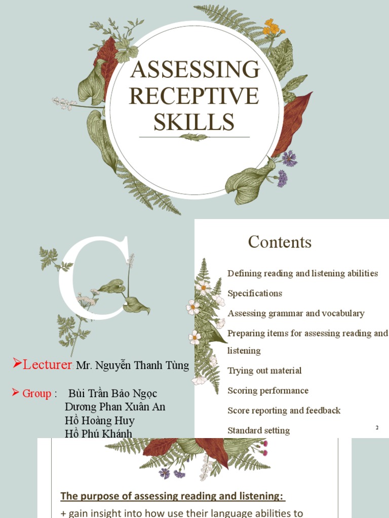 Assessing Receptive Skills | PDF | Information | Electronic Business