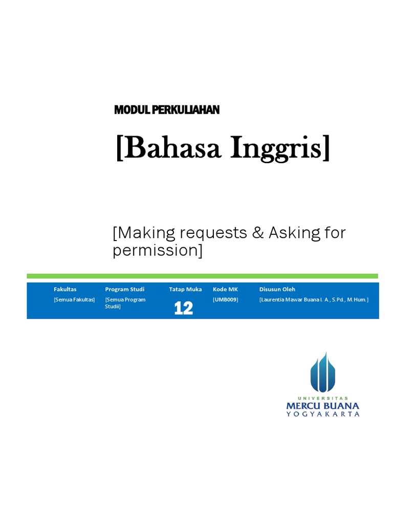 Making Requests and Asking For Permission PDF | PDF | Linguistics