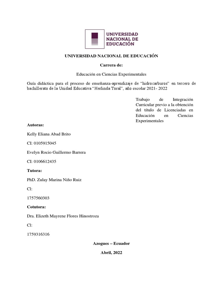 TIC27ECE Ejem. Guia PDF | PDF | Enseñando | Aprendizaje