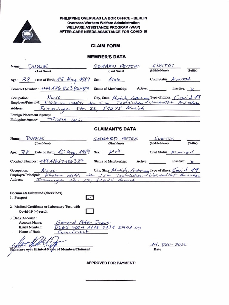 Claim Form PDF | PDF