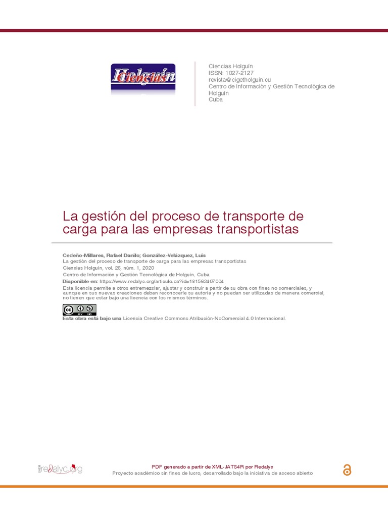 La Gestión Del Proceso de Transporte de Carga para Las Empresas Transportistas | PDF | Logística ...