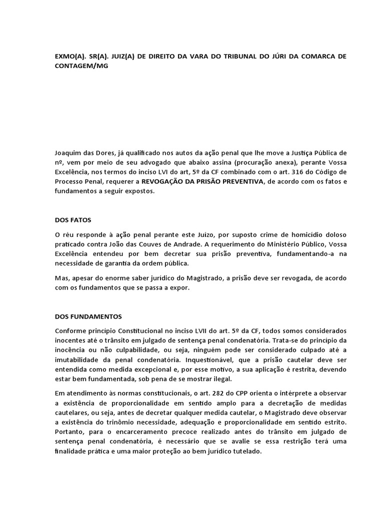Temática Direito Penal - Seção 2 - REVOGAÇÃO DA PRISÃO PREVENTIVA | PDF ... Temática Direito Penal - Seção 2 - REVOGAÇÃO DA PRISÃO PREVENTIVA | PDF ...