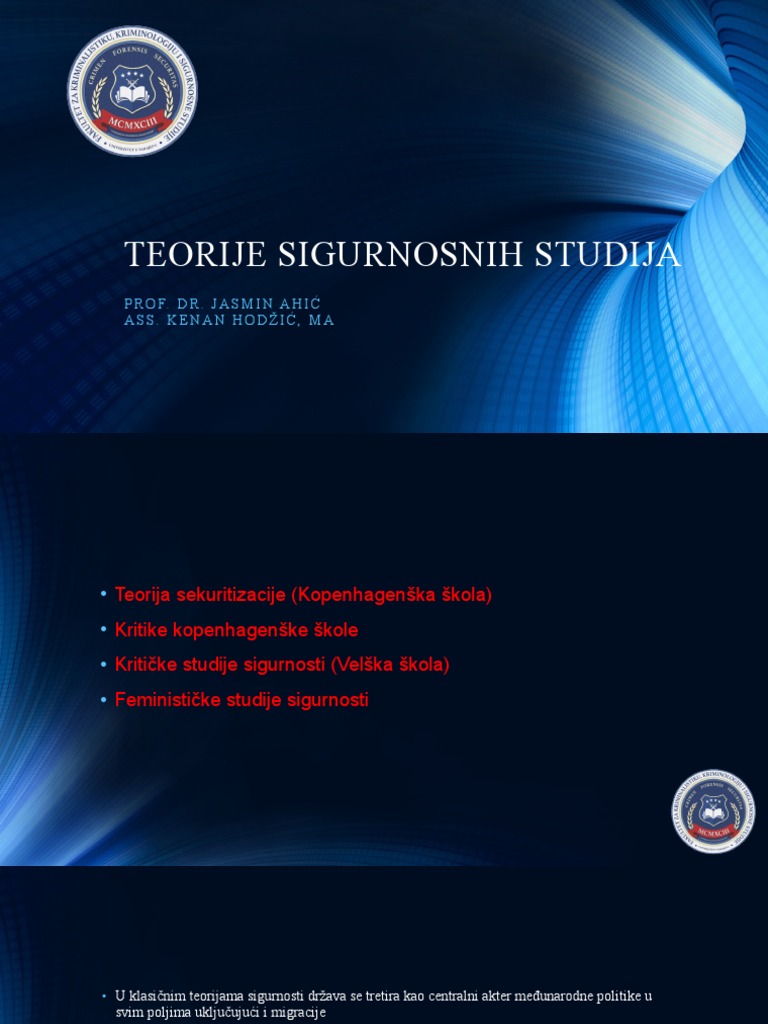 Teorije Sigurnosnih Studija | PDF