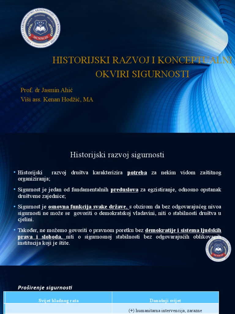 Konceptualni Okviri Sigurnosti I Historijski Razvoj | PDF
