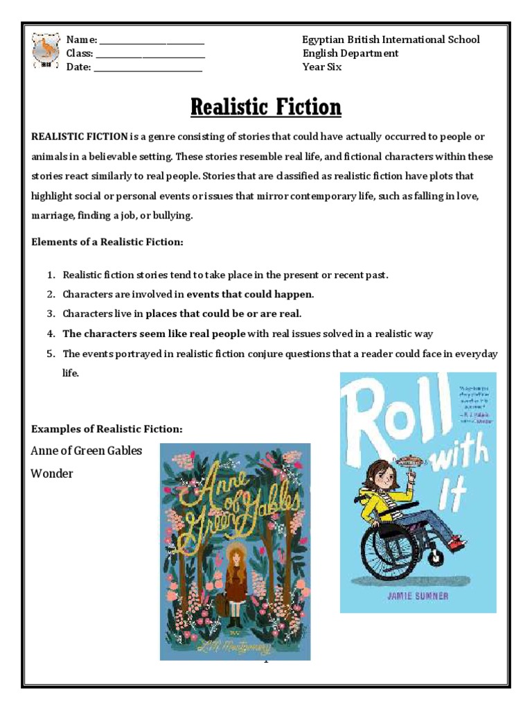 Realistic Fiction Features | PDF | General Fiction