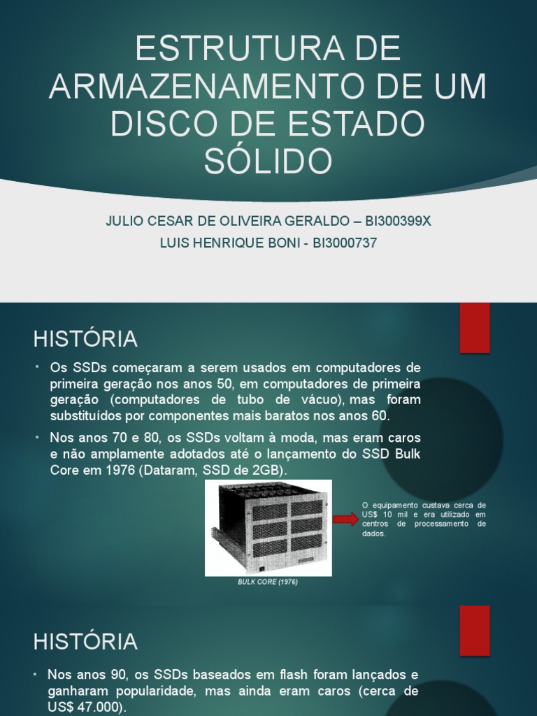 Estrutura e funcionamento de um SSD | PDF | Disco de estado sólido ...