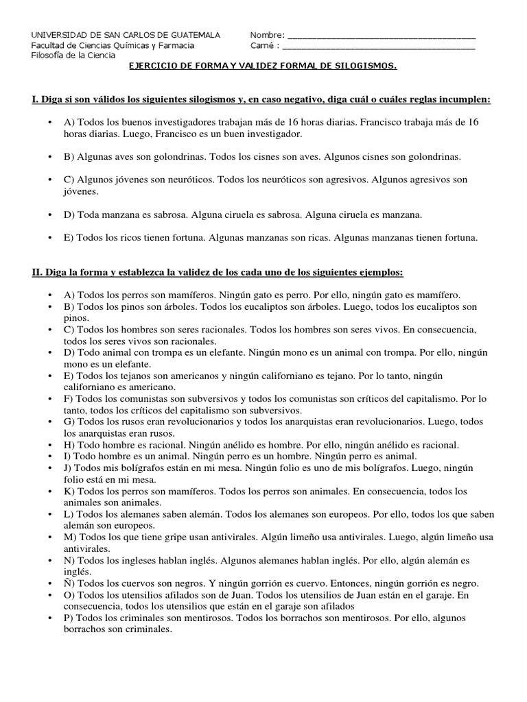 Ejercicios de Práctica Silogistica 23.04.2020 | PDF | Estudios de idiomas extranjeros | Libros ...