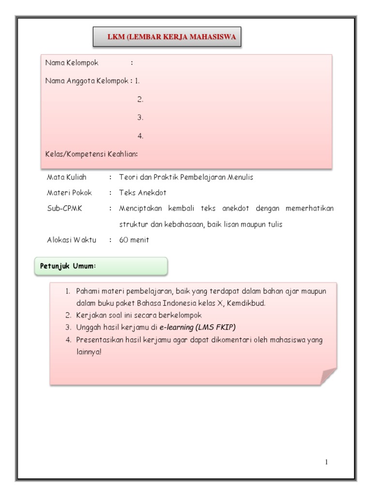 Contoh LKM | PDF