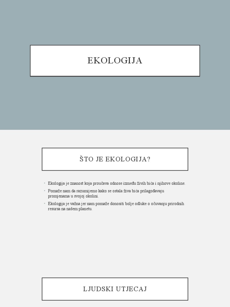 Ekologija | PDF