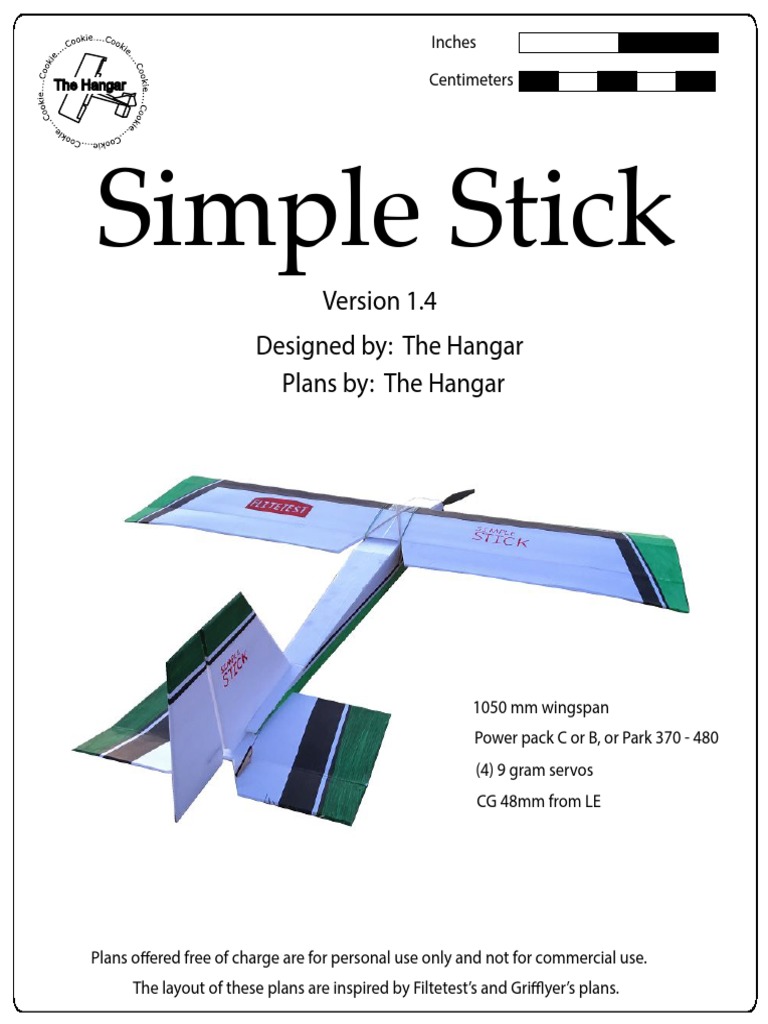 Simple Stick RC Plane Plans PDF | PDF