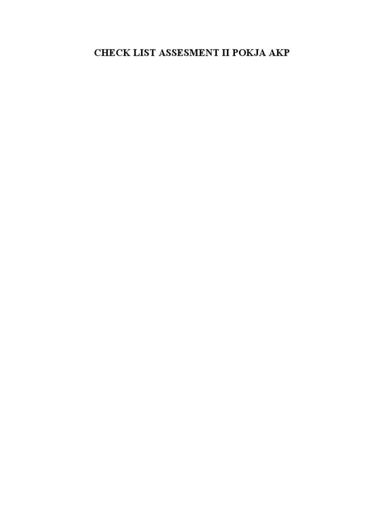 Assesment II Pokja AKP | PDF | Pengembangan Diri | Kesehatan Holistik