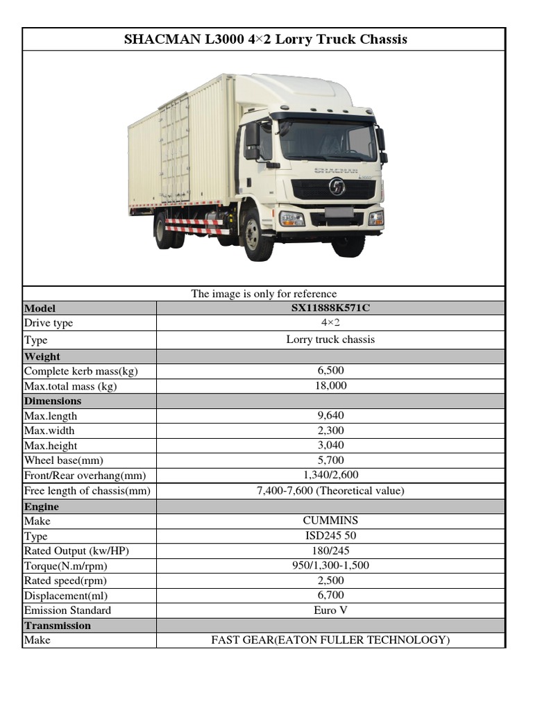Shacman L3000 Truck Specifications | PDF | Truck | Brake