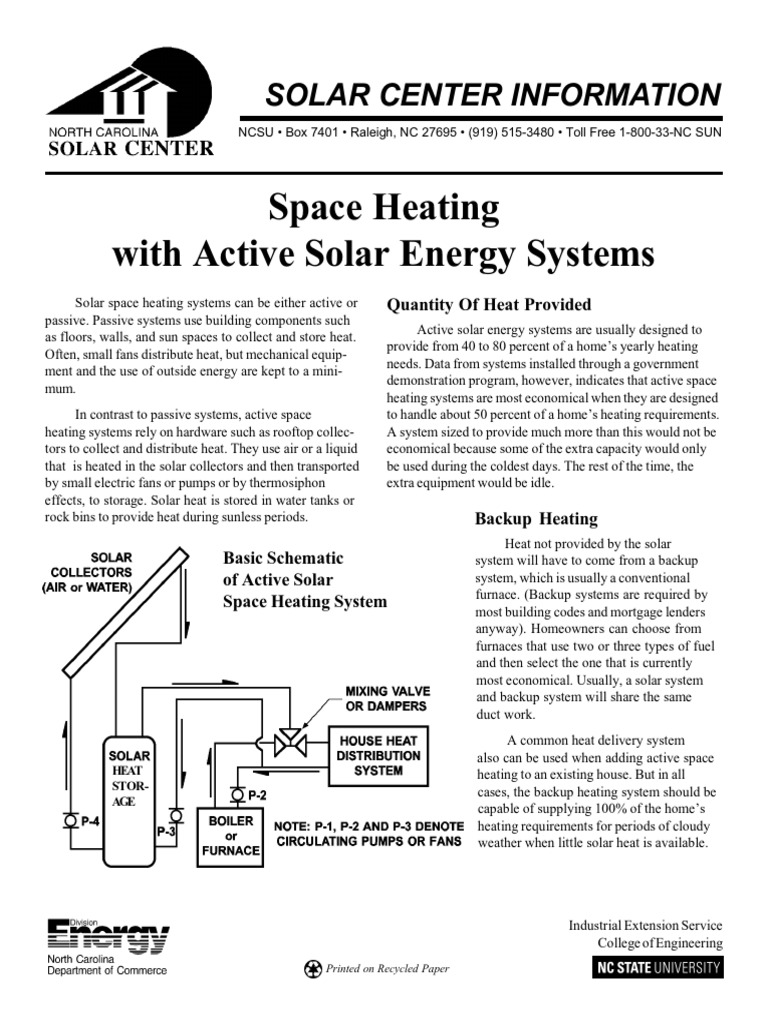 Active Solar Space Heating | PDF